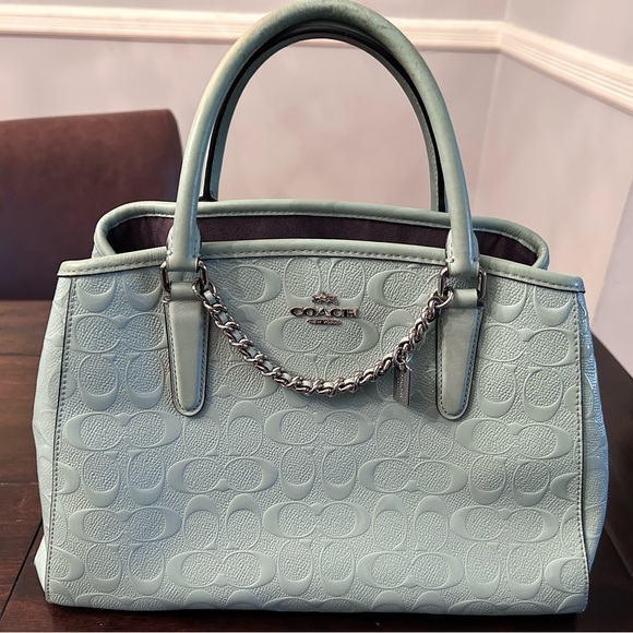Coach | Bags | Coach Light Blue Margot Satchel | Poshmark